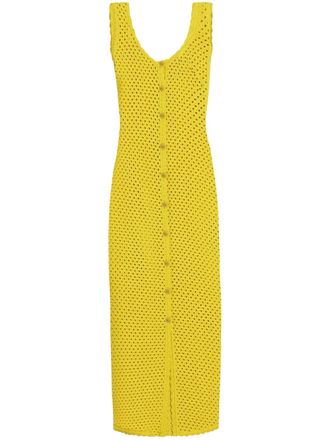 Dolce & Gabbana robe en crochet à coupe mi-longue - Jaune