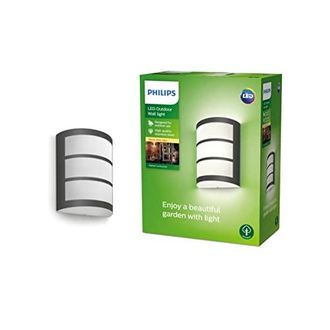 Philips Lighting myGarden LED Python Wandaußenleuchte, 6W, warmweißes Licht 2.700K, 600lm, IP44 Schutzklasse, integriertes Leuchtmittel, Anthrazit