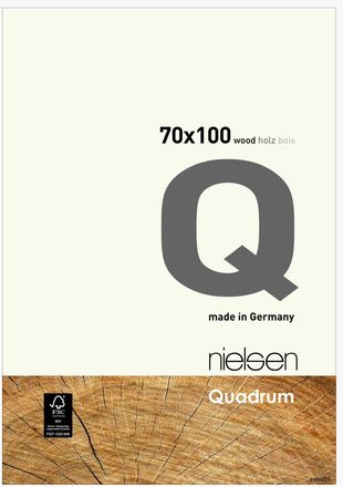 Nielsen Design Bilderrahmen, 70 x 100 cm, Holz, Reinweiß, Posterrahmen zum Aufhängen im Hoch- & Querformat, Echtglas, Quadrum