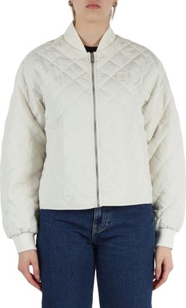Calvin Klein Damen Bomberjacke Quilted Jacket Dünn, Elfenbein (Ivory), XS