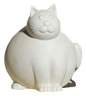 Gilde Dekofigur Katze Molli - Deko Wohnzimmer - Geschenk Katzenliebhaber - Farbe: Creme matt - Höhe 29 cm