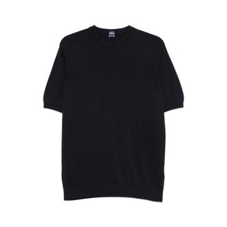 Fedeli Crew Neck Kurzarm Feinstrick - - Tops - Herren - Blau - S