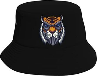 Generic Imprimé Chapeau de Pêcheur Tête de Tigre mécanique Pecheur Chapeaux Unisex Extérieur Casquette pour Filles Camping Outdoor