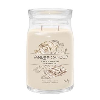Yankee Candle Company Yankee Candle Signature bougie parfum&eacute;e Cachemire D&eacute;licat ; Grande bougie jarre longue dur&eacute;e ; M&eacute;lange de cires de soja