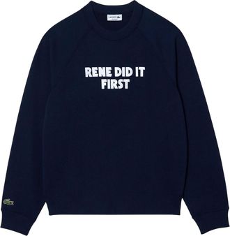Lacoste Rene Did It First Rundhalsausschnitt Sweatshirt f&uuml;r Herren leger (Marine)