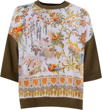 Etro Femme, Pulls, Multicolore, Taille: 42 FR T-shirt en maille avec motif floral
