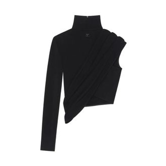 Courr&egrave;ges Damen, Oberteile, Schwarzk, 2XSGr&ouml;&szlig;e