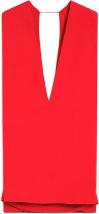 Sportmax Femme, Robes, Rouge, Taille: 34 FR Robe Maxi Sans Manches Col V