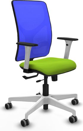 Piqueras y Crespo B&uuml;rostuhl mit hoher R&uuml;ckenlehne, mit wei&szlig;en und schwarzen Armlehnen, h&ouml;henverstellbare Lendenwirbelst&uuml;tze, ausgestattet mit Syncro/Traslack und Schnei