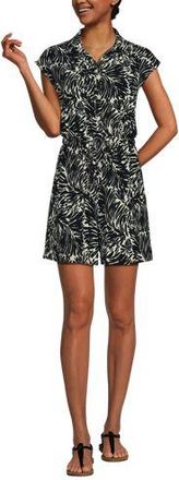 Lands End Kurzer Jumpsuit Knitterfrei, Damen, Größe:42 regular, Schwarz, Polyester, by Lands End