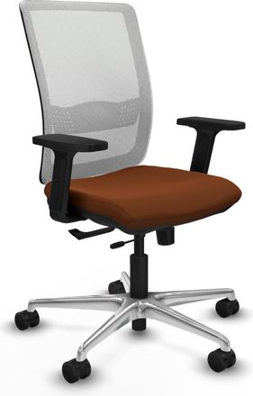 Piqueras y Crespo B&uuml;rostuhl mit R&uuml;ckenlehne und 2D-Armlehnen, h&ouml;henverstellbare Lendenwirbelst&uuml;tze, ausgestattet mit Synchron/Translack und Schaumstoff, Wei&szlig;/Braun