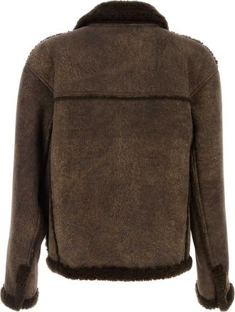 Giorgio Armani Mens Chocolate Shearling Jacket Delicioso Exterior: Lamb Giacche E Gilet