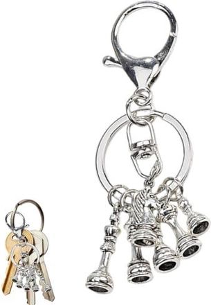 Generic Porte-cl&eacute;s d&eacute;checs - Accessoire porte-cl&eacute;s galvanique, porte-cl&eacute;s avec pi&egrave;ces d&eacute;checs | Cadeau amusant pour les joueurs d&eacute;checs, cadeau d&eacute;coratif pour