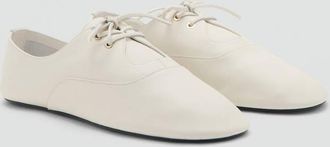 Mango Chaussures lac&eacute;es cuir &eacute;cru - Femme - 36 - MANGO