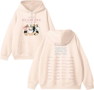 Generic Deadline Hoodie 2025 World Tour Grafik-Stil Baumwoll-Sweatshirt(A beige-Padded,M)