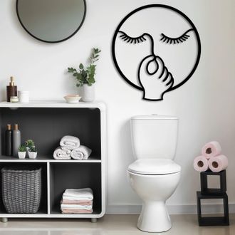 Generic Moderne minimalistische Wanddekoration aus Metall, lustiges Badezimmer-Motiv, humorvolles Motiv Schlechter Geruch, Wanddekoration f&uuml;r Badezimmer und T