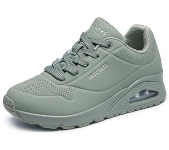 Skechers Sneaker SKECHERS Street Uno - Stand on Air, Damen, Gr. 35, sage, Lederimitat, Schuhe Sneaker, Freizeitschuh, Halbschuh, Schn&uuml;rschuh mit Memory Foam, T