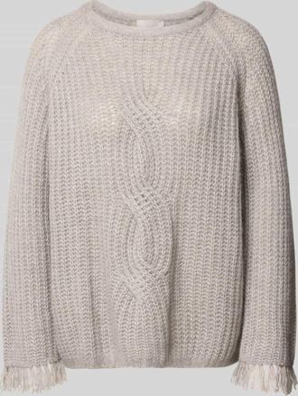 Hemisphere Strickpullover aus Kaschmir-Baumwoll-Mix mit Zopfmuster
