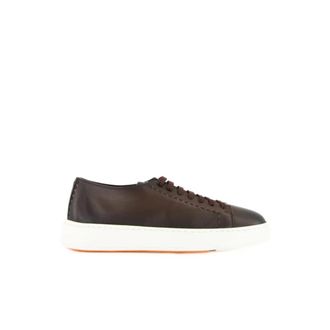 Santoni Braune Leder Sneakers Clean Row - - Shoes - Herren - Braun - 43 1/2 EU
