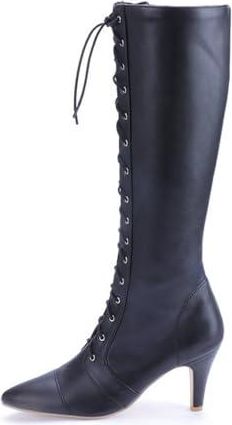 Generic Bottes déquitation à lacets à bout pointu pour femme, Noir, 37.5 EU