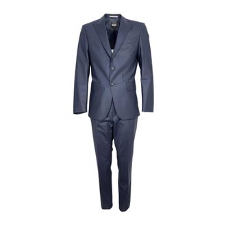 HUGO BOSS Slim Fit Anzug mit Mikro-Muster - - Suits - Herren - Blau - S
