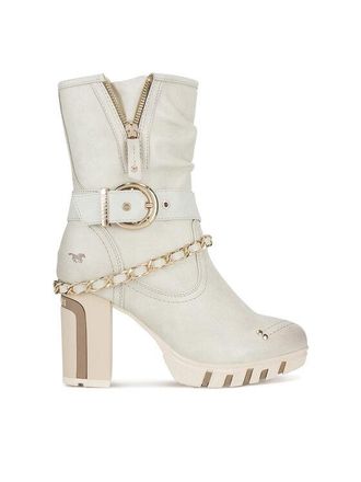 Mustang Jeans Mustang Stiefeletten 1363-505 Wei&szlig;