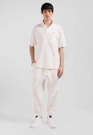 Eden Park Polo Manches Courtes Unisexe En Piqu&eacute; Coton &Eacute;cru Surteint Coupe Oversized