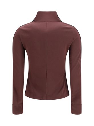 Courr&egrave;ges Womens Bicolor Tracksuit Top Burnt Red-Black Polyester Red/black