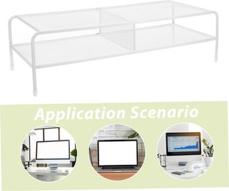 Aboofan Mesh Monitorständer Schreibtisch Organizer Erhöhter Computer Monitorständer Ergonomisch Transparent Büro Home Office