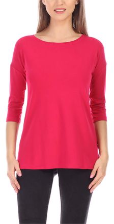 Merry Style Langes Oberteil Shirt mit Spitze MS10-318 (Himbeere Rosa, XXL)