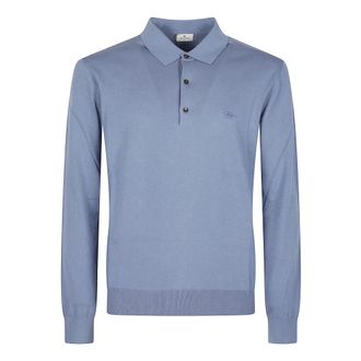 Etro Langarm Poloshirt - - Tops - Herren - Blau - L