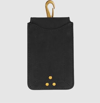 Jerome Dreyfuss &Eacute;tui Carte Cuir Grain&eacute; Noir