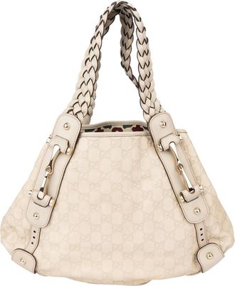 Gucci Crossbody Bags - Gucci Leather GG Monogram Pelham Handbag - Gr. unisize - in Wei&szlig; - f&uuml;r Damen