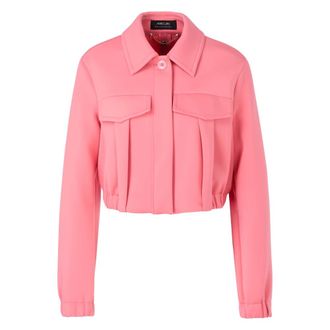 Marc Cain Femme, Vestes, Rose, Taille: 44 FR Veste Courte en Scubajersey avec Look Denim