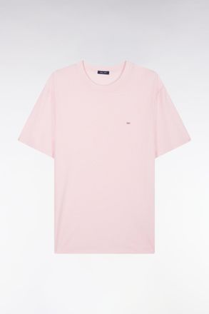 Eden Park T-shirt Rose Uni En Lyocell Et Coton Coupe Droite