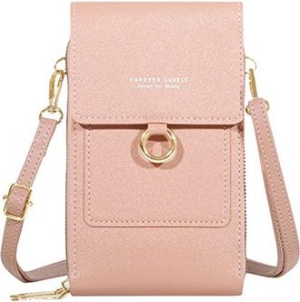Generic Sac à bandoulière décontracté pour femme - Sac à bandoulière réglable avec fenêtre visuelle pour téléphone portable - Sac à bandoulière en cuir pour f