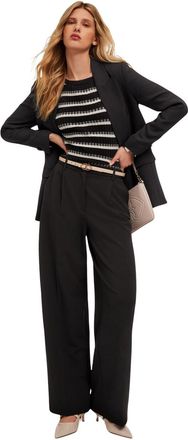 Motivi Palazzo-Hose mit Falten Schwarz 42 Spring Summer 25