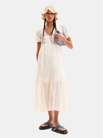 Desigual Sommerkleid Ottawa 24SWVW05 Wei&szlig; Regular Fit