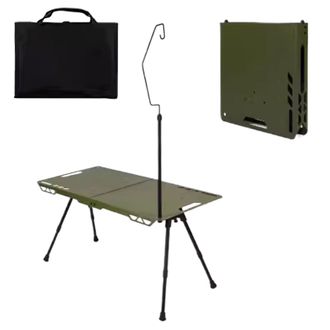 Generico Campingtisch - Klappbarer Campingtisch | Faltbare Picknickbretter | Tragbarer h&ouml;henverstellbarer Schreibtisch mit Lichthalterung f&uuml;r den Garten von Pa