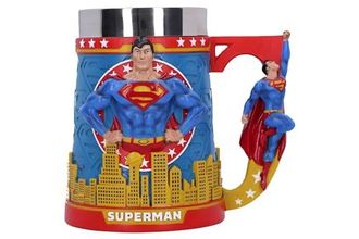 Nemesis Now Superman Man of Steel Bierkrug, 15,5 cm, Harz, offizielles Lizenzprodukt, Superman-Bierkrug, gegossen in feinstem Harz, fachmännisch handbemalt, herau