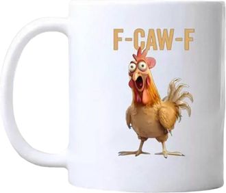 Generic F caw F tasse, Lustige H&uuml;hner Kaffeetasse Keramik, F-caw-F Kaffeetasse H&uuml;hner Neuheitstassen f&uuml;r Kalte Hei&szlig;e Getr&auml;nke, Hahn Kaffee Milch Tassen Teetas