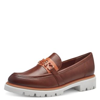 Marco Tozzi by Guido Maria Kretschmer Damen Slipper mit Blockabsatz Elegant, Braun (Cognac Comb), 39 EU