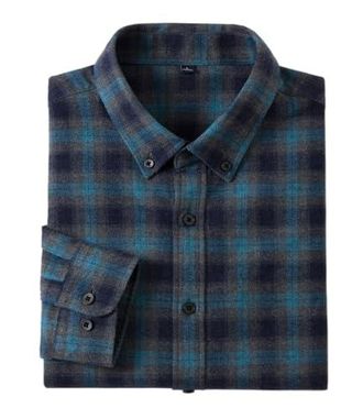 Generic Chemise &agrave; carreaux en coton bross&eacute; for hommes, chemise en flanelle &agrave; manches longues for lautomne et le printemps, chaude et d&eacute;contract&eacute;e, boutonn&eacute;e(b