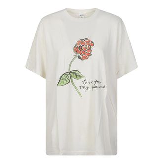 Re/Done Boyfriend Flowers T-Shirt - - Tops - Damen - Wei&szlig; - XS