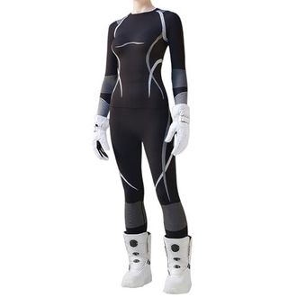 Generic 2026 Combinaison Thermique de Ski Femme sous-V&ecirc;tement Chaud Sportif Veste et Collant pour Conditions Hivernales