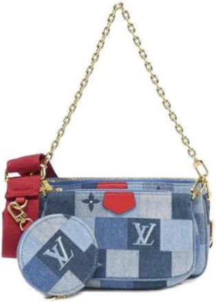 Louis Vuitton Sac bandouli&egrave;re Multi Pochette Accessoires en jean monogramme Pre-owned - Femme - Pre-owned - Bleu - Taille: ONE Size