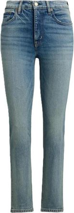 Ralph Lauren Femme, Jeans, Bleu, Taille: 38 FR Jean Droit Cheville Taille Haute