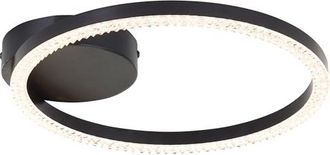 Brilliant moderne LED-Deckenleuchte in schwarz -Deckenlampe mit kreisförmigem Design und Kristallelementen - warmweiße Lichtfarbe mit 3000 Kelvin - 1500 Lumen, 