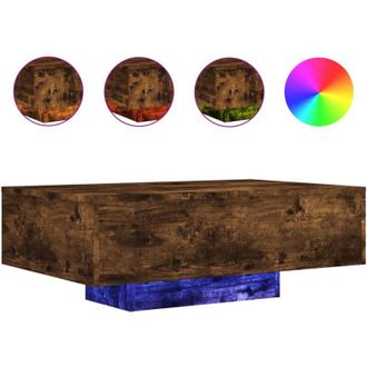 vidaXL Vidaxl - Couchtisch mit LED-Leuchten R&auml;uchereiche 85x55x31 cm