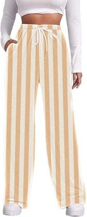 Generic Pantalon de jogging pour femme avec cordon de serrage - Taille &eacute;lastique - Imprim&eacute; coeur - Pantalon baggy - Pantalon de loisirs - Jegging noir - Panta